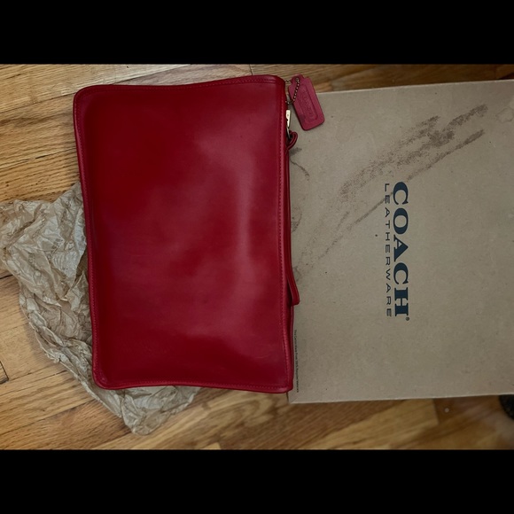 Coach | Bags | Vintage Red Leather Coach Clutch | Poshmark